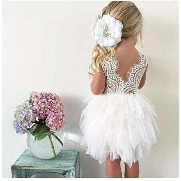 Dresses | Los Angeles Boutique Toddler White Birthday New Wedding Dress ...